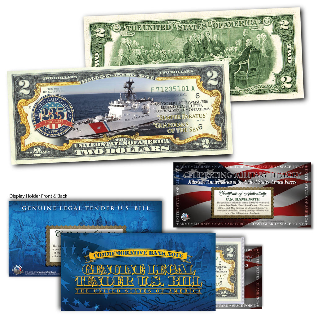 235th Anniversary Coast Guard - Genuine Legal Tender U.S. $2 Bill ...