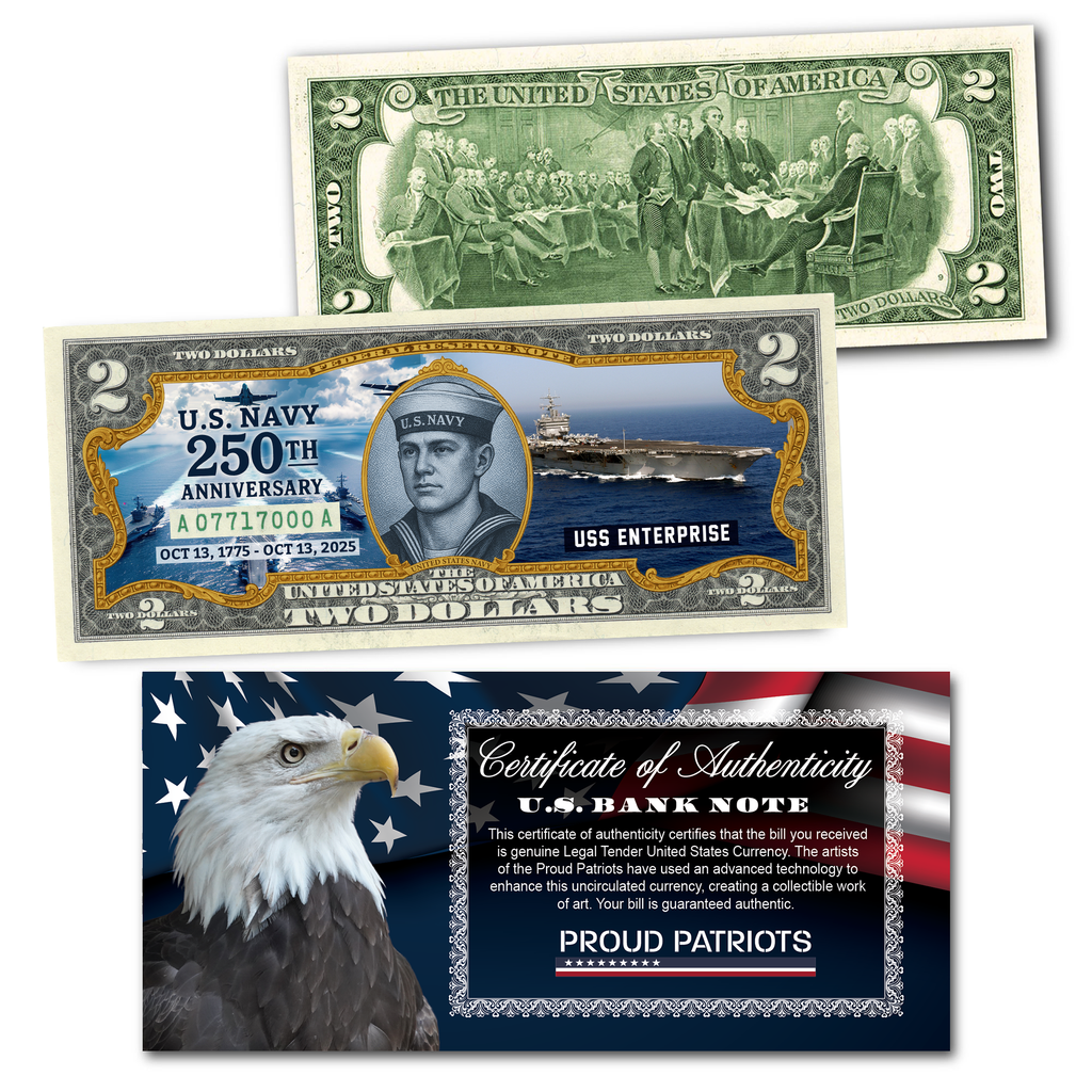 U.S. Navy 250th Anniversary $2 Bill - Genuine Legal Tender – Proud Patriots
