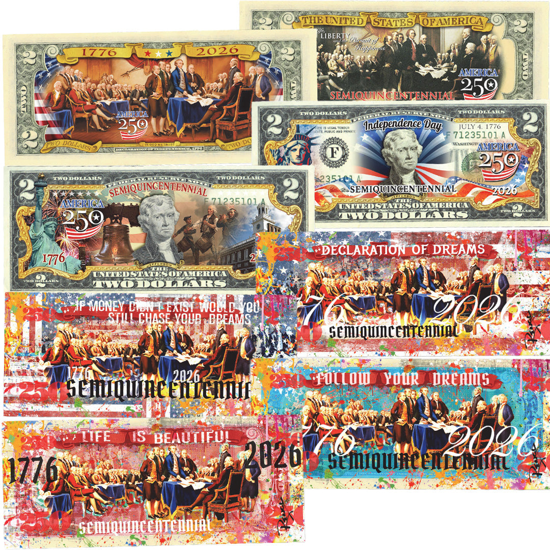 America's 250th Anniversary Collectible $2 Bill - Set of 8 – Proud Patriots