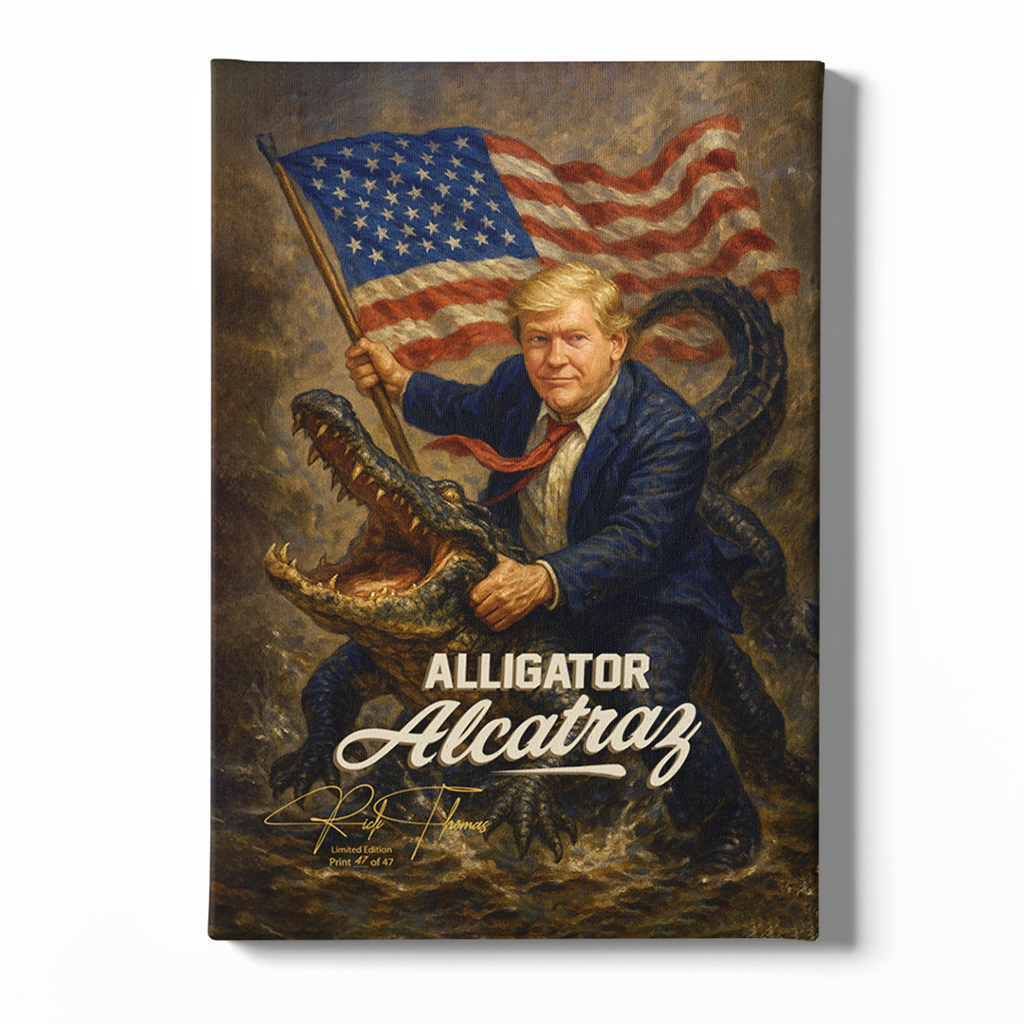 Trump Alligator Alcatraz Limited Edition Canvas (16"x24") - Signed & I ...