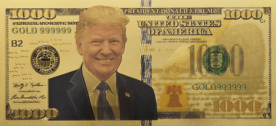 Donald Trump Gold Foil $1,000 Dollar Bill – Proud Patriots