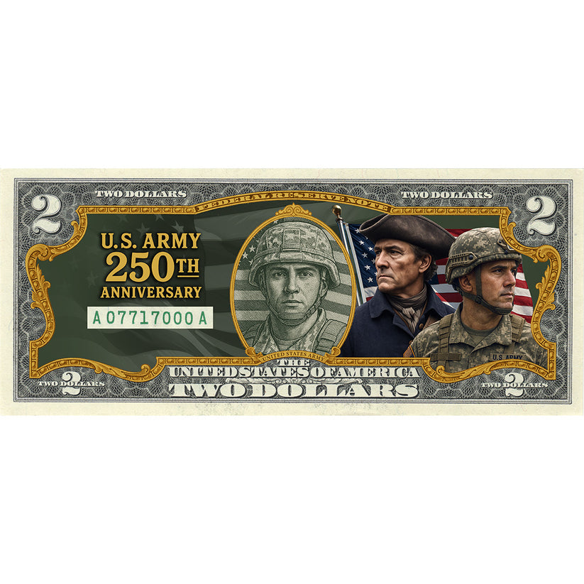 1775 - 2025 U.S Army 250th Anniversary - Genuine Legal Tender U.S. $2 ...