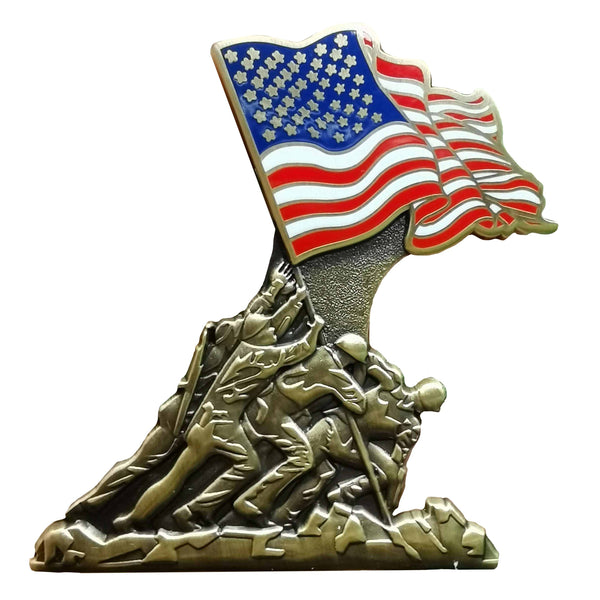 Soldiers Raising Flag Enamel Pin – Proud Patriots